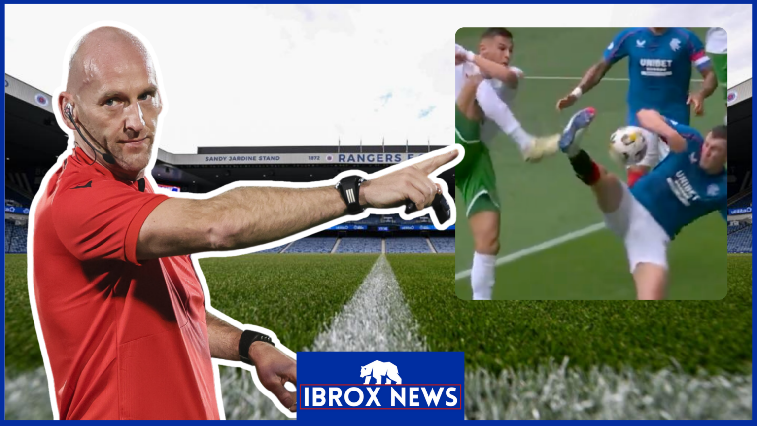 Bobby Madden reacts to controversial Rangers v Hibernian incident